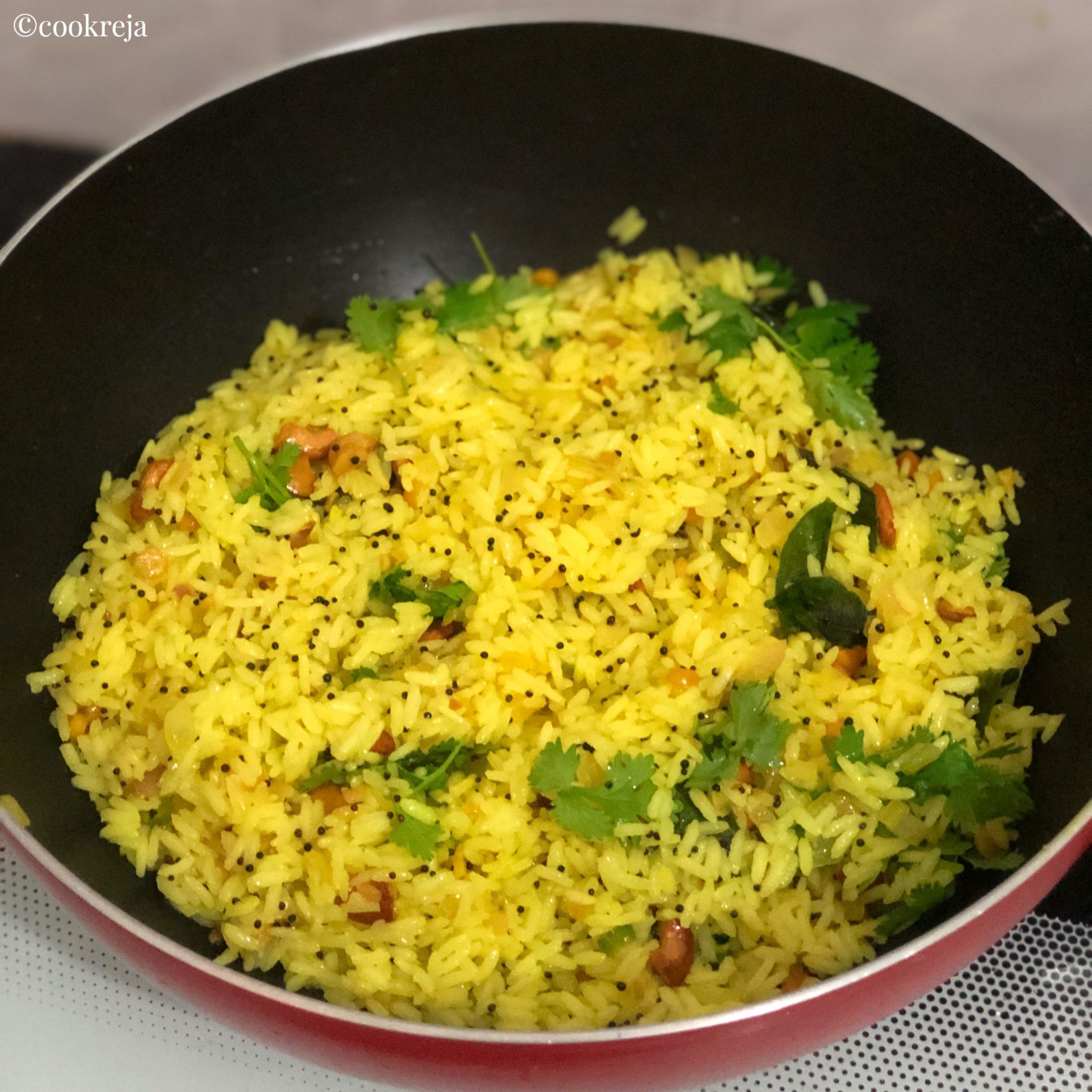 Easy Chitranna / Lemon Rice Recipe - COOKREJA